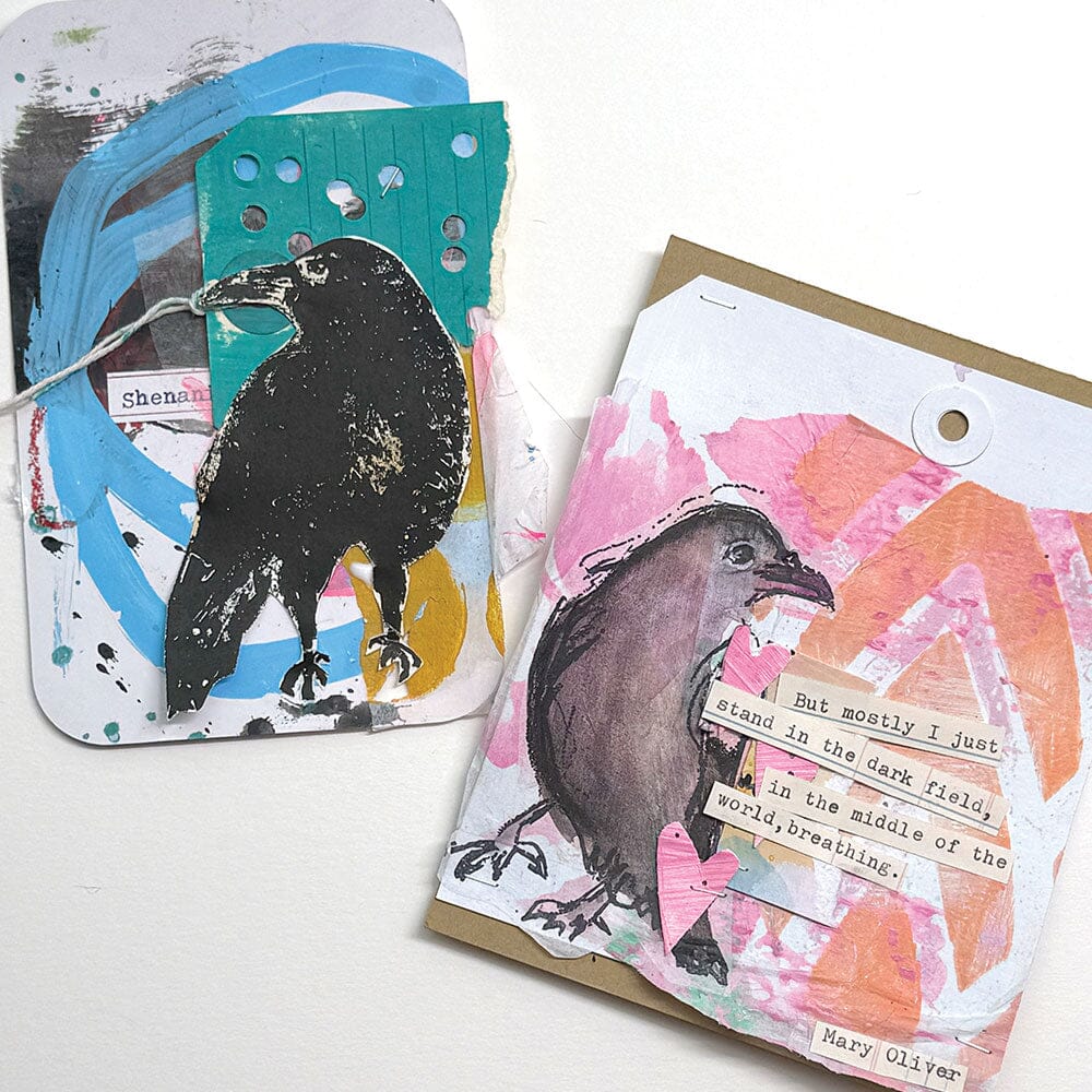 Dina Wakley MEdia Stamp - Scribbly Ravens – BowerBirdNZ