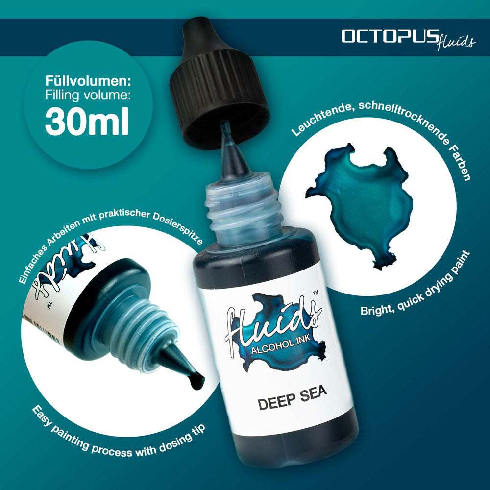 Octopus Fluids Alcohol Ink 30ml Deep Sea – BowerBirdNZ
