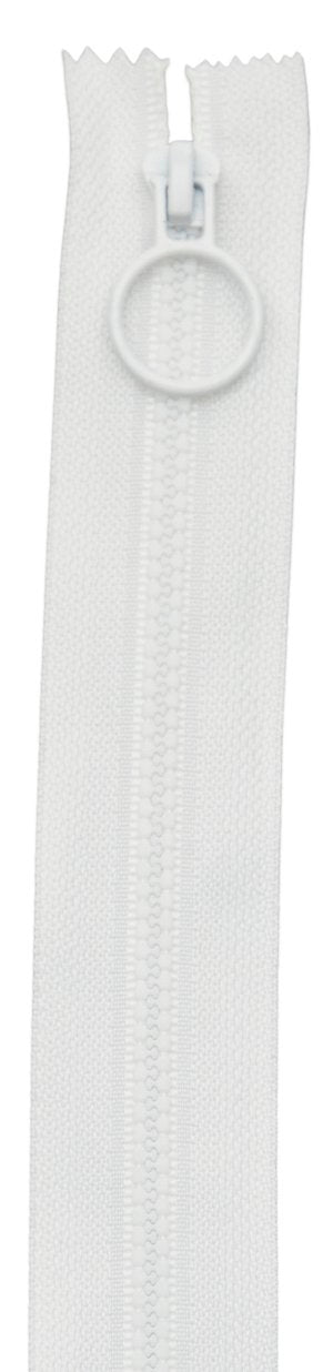 9" White Hoop Pull Zipper (2pk) – BowerBirdNZ